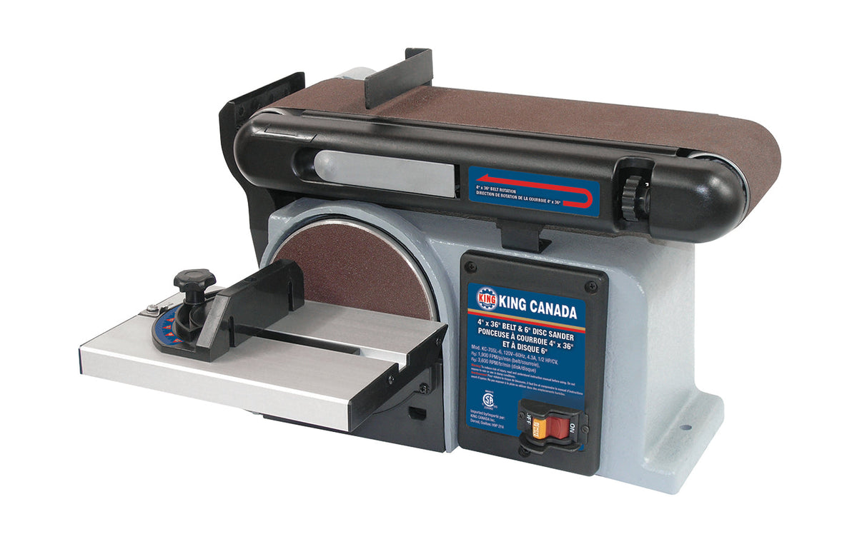 KING 4" X 36" Belt Disc Sander — Larry Electric